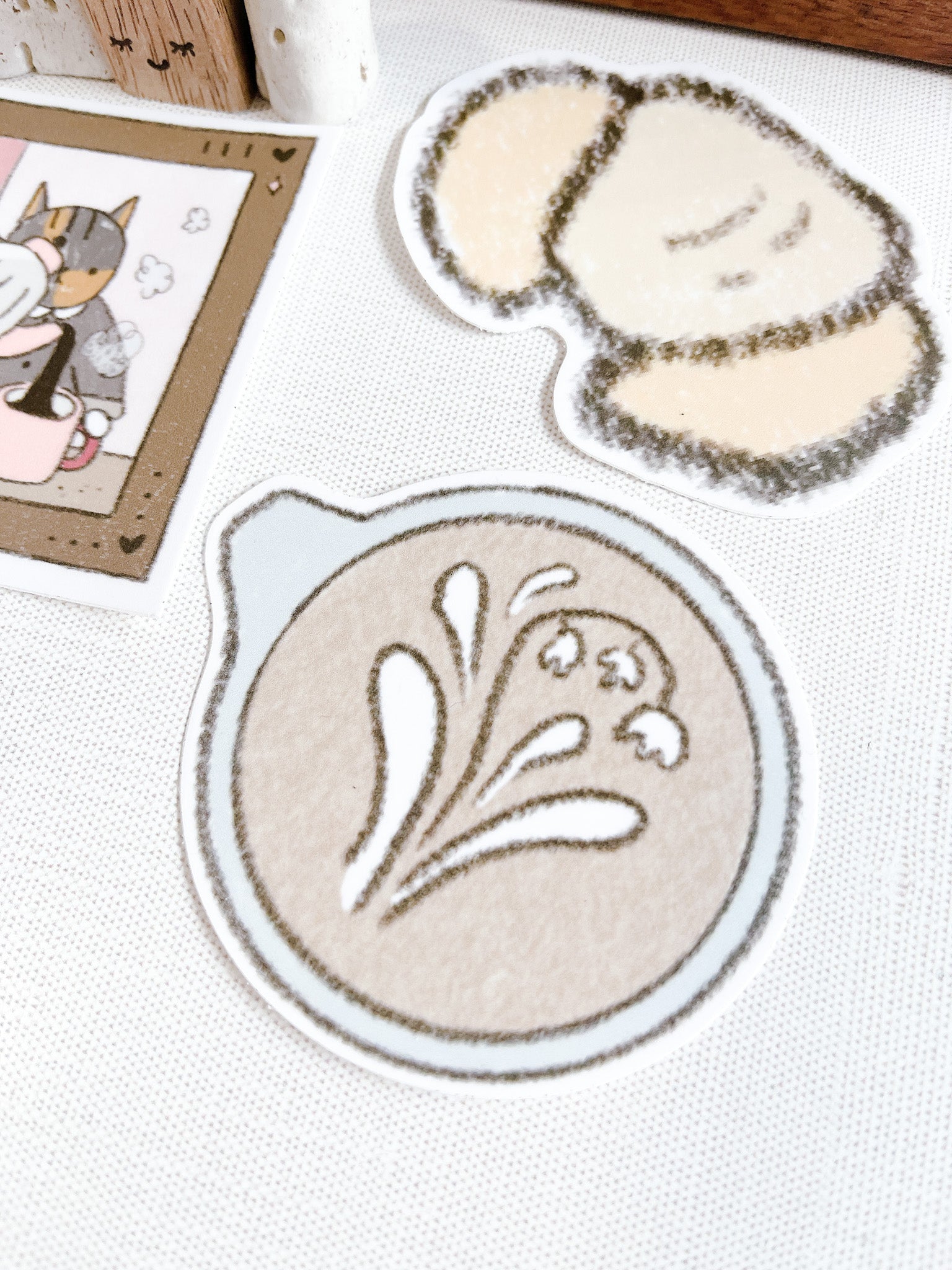 Kuboandlucy x Dana Ate Oatmeal Cappuccino Art Vinyl Sticker ...