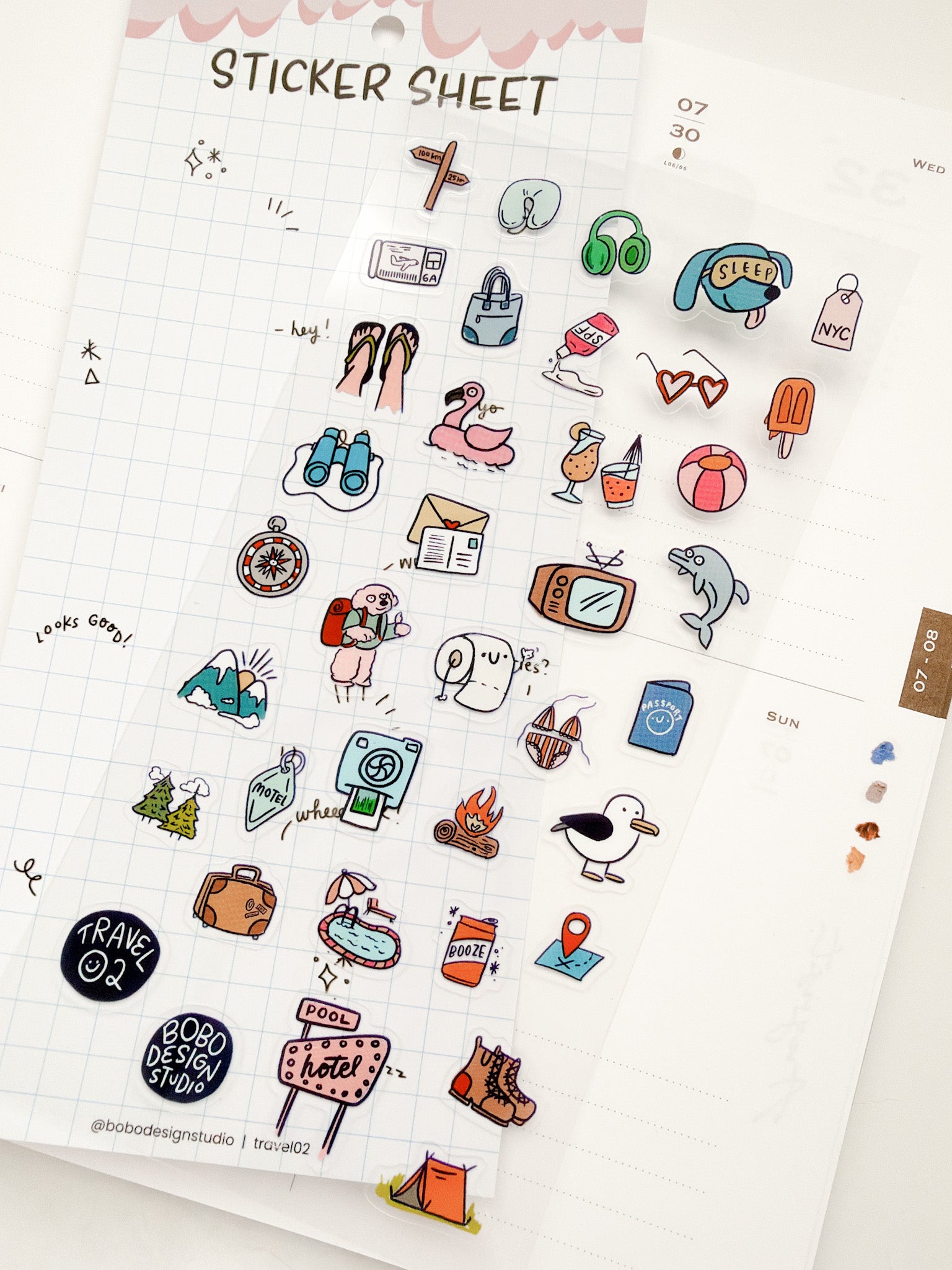 BoBo Design Studio | Travel 0.2 Clear Sticker Sheet – KuboandLucy ...