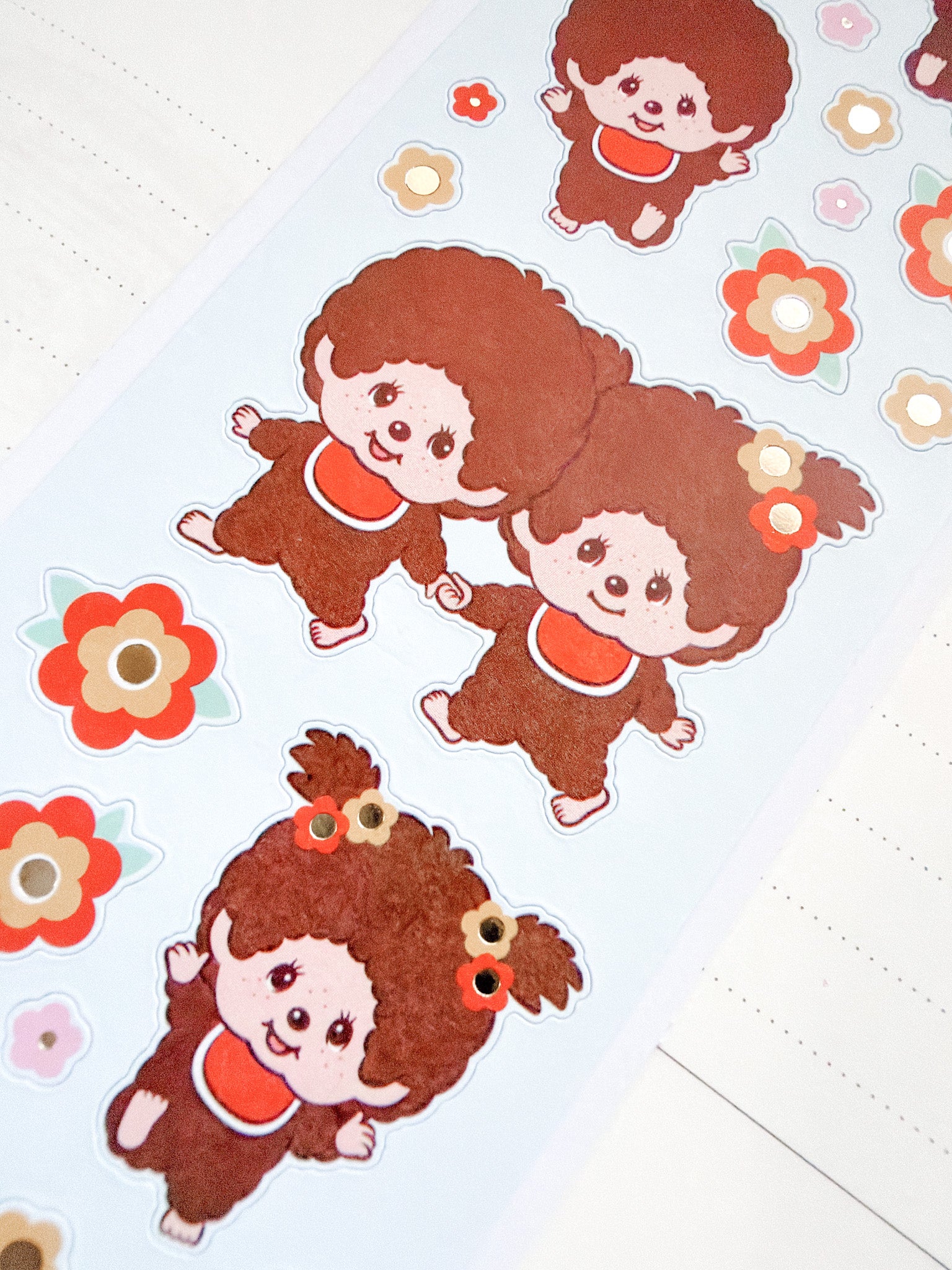Pipstick | Monchichi Frolicking Sticker Sheet – KuboandLucy Stationery Co