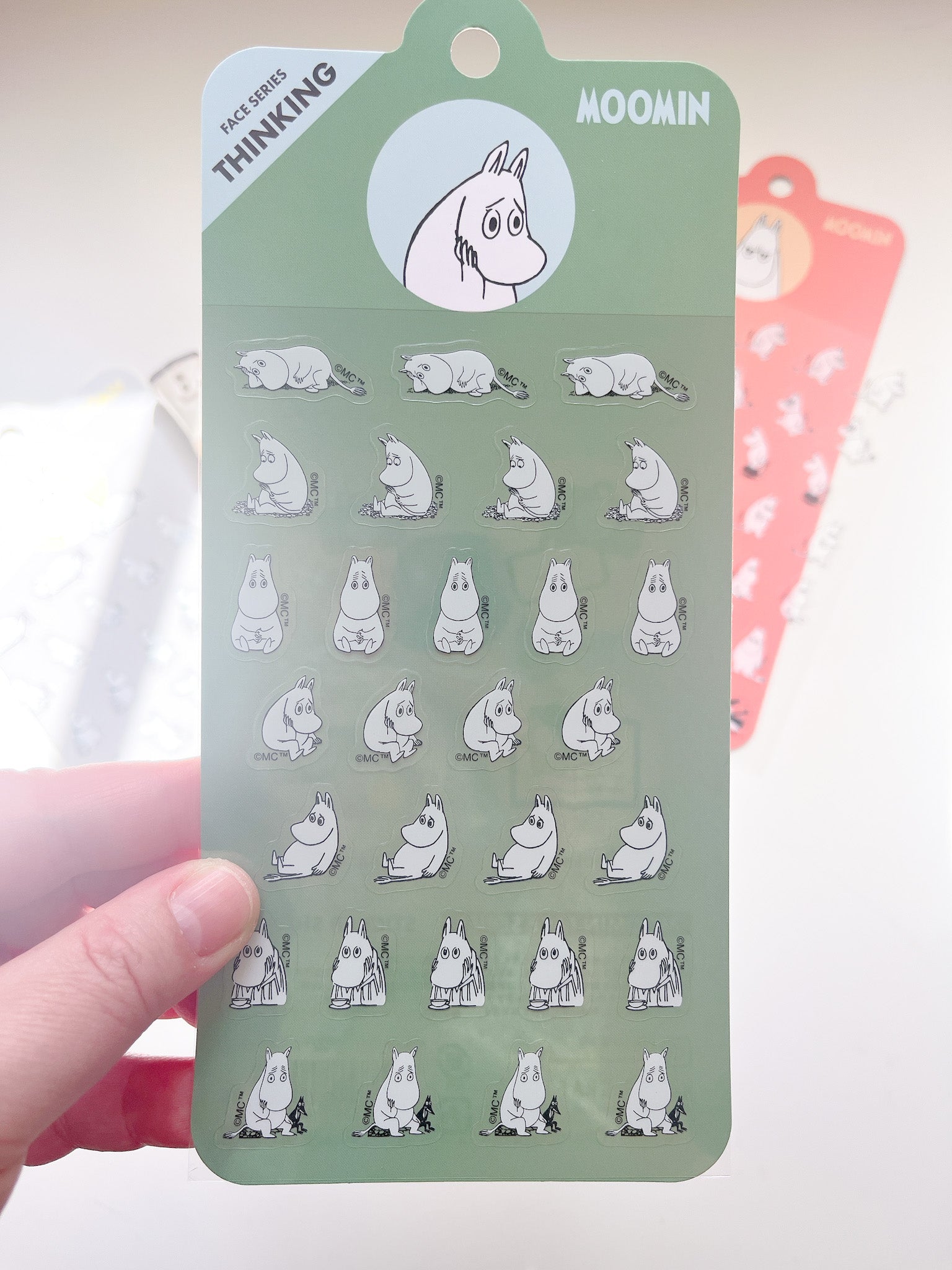 World Craft | Moomin Face Series Sticker Sheet | Thinking | MOF-SS-304 ...