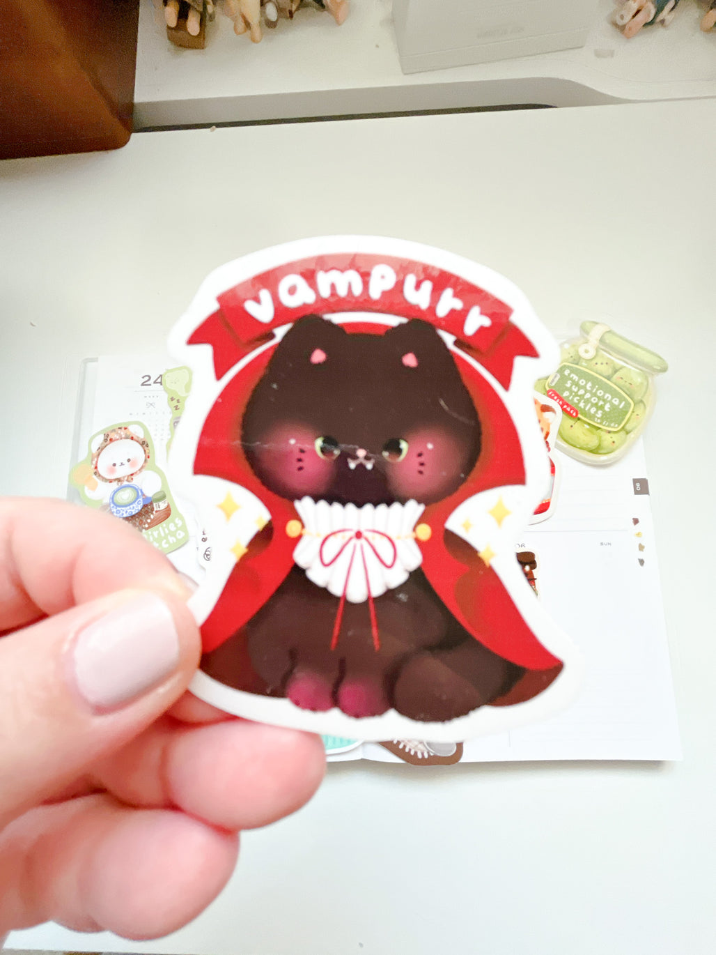 Vampurr Vinyl Sticker - Cute Vampire Cat Die Cut Sticker | KuboandLucy ...