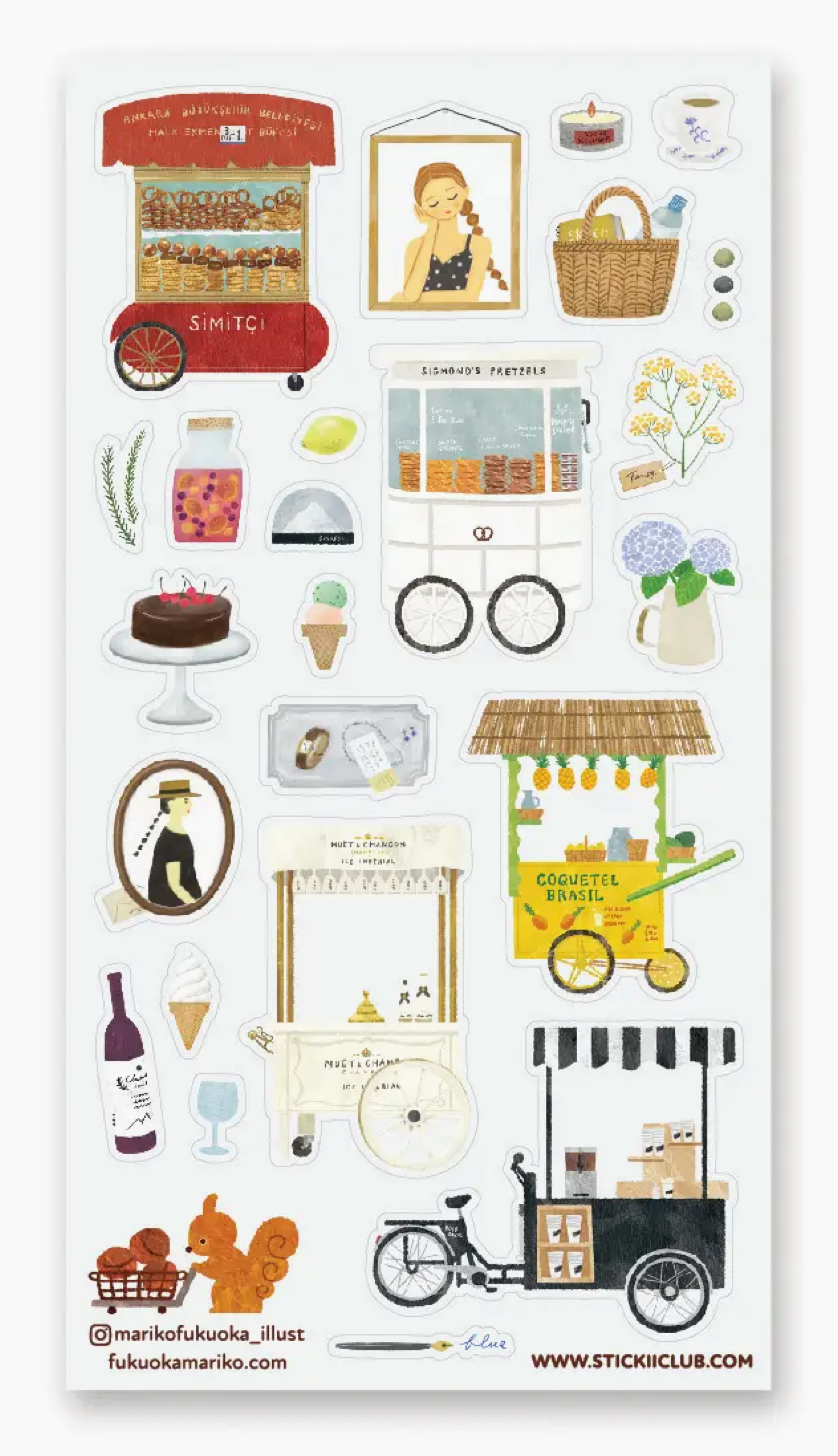STICK II | Street Vendor Delights Sticker Sheet – KuboandLucy Stationery Co